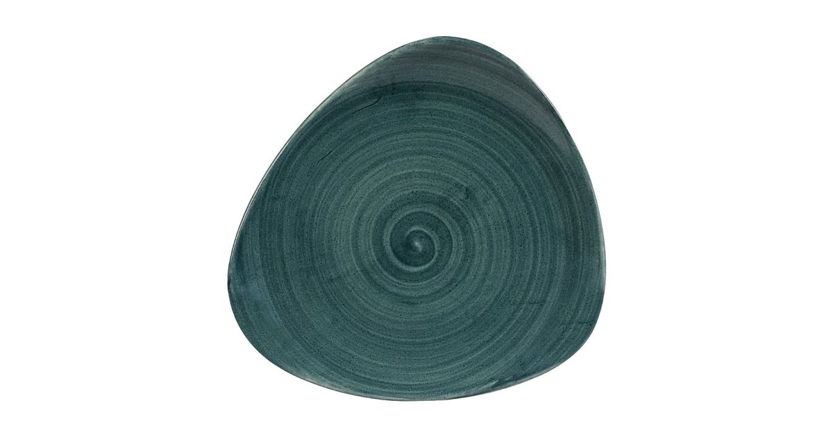 Churchill Patina FA595 Triangular Plates Rustic Teal 229mm (Pack of 12 ...