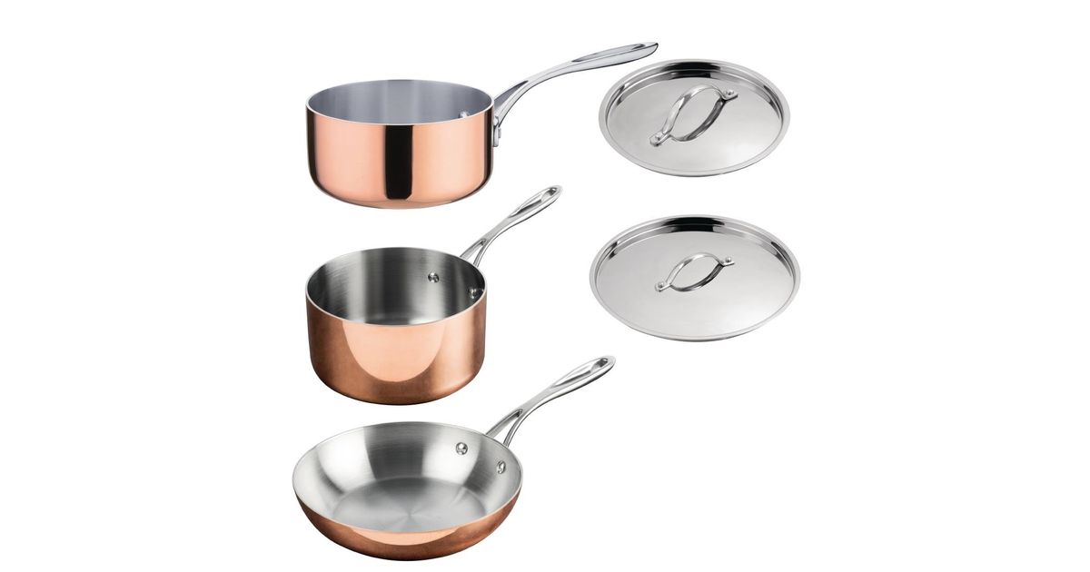 Vogue Cook Like A Pro SA655 3-Piece Tri-Wall Copper Cookware Set (Pack ...