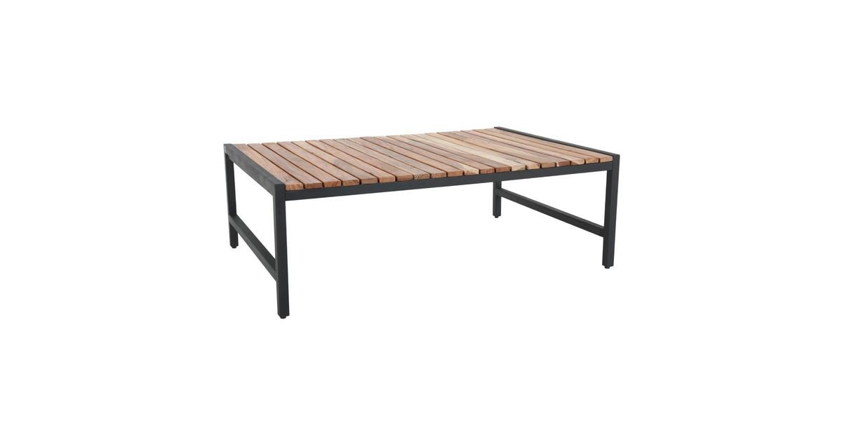 Bolero DK903 Acacia Wood & Powder-Coated Steel Low Coffee Table ...