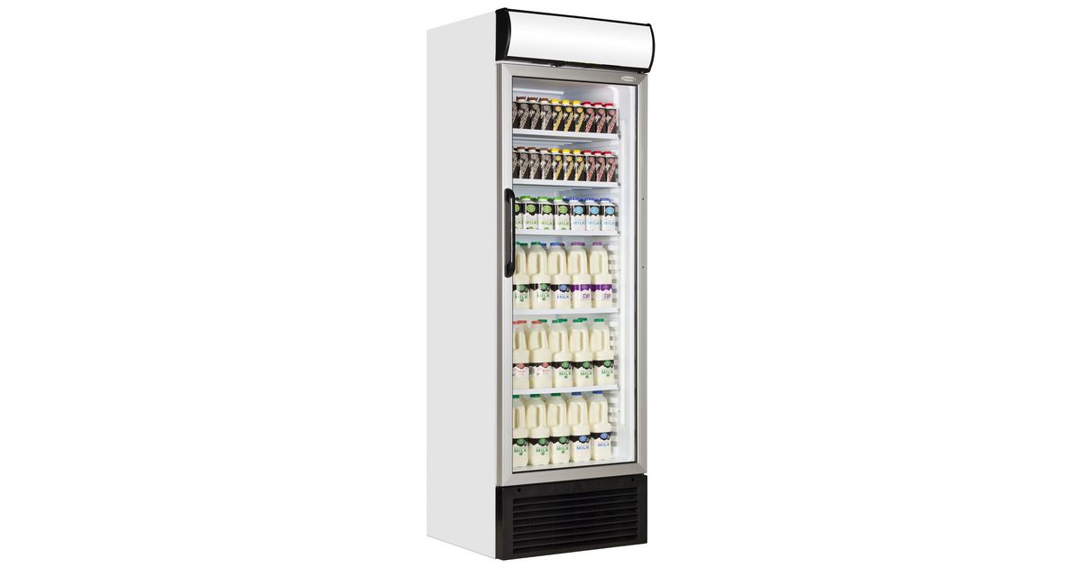 Tefcold FSC1450 438 Ltr Upright Single Glass Door White Display Fridge ...
