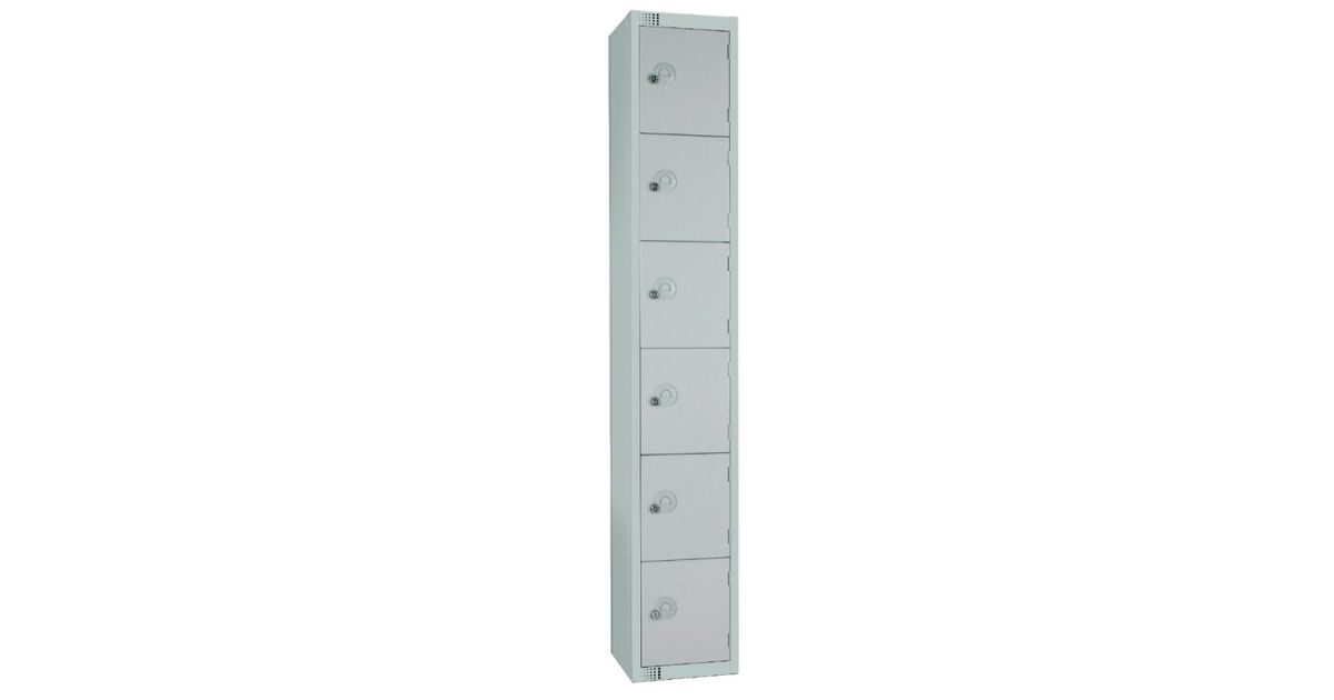 Elite Lockers W933-P Six Door Padlock Locker Grey - Catering Appliance ...