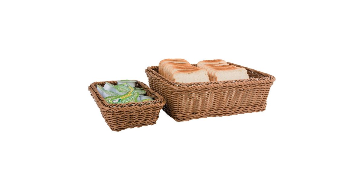 APS CF306 Polypropylene Rattan Bread Basket Brown 1/2GN - Catering ...