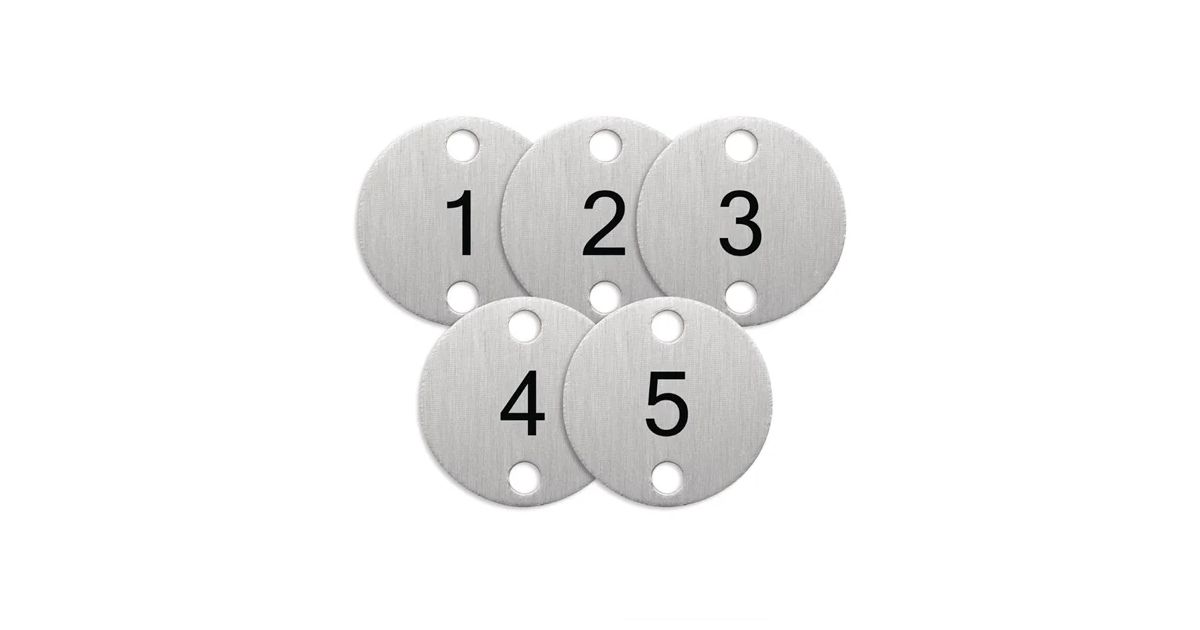 Olympia DY770 Table Numbers Silver (1-5) (Pack of 5) - Catering ...