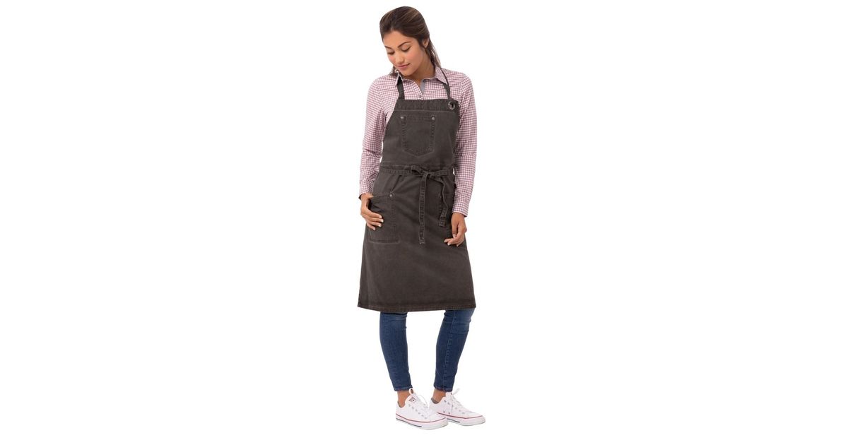 Chef Works Urban Dorset BB003 Bib Apron Pewter - Catering Appliance ...