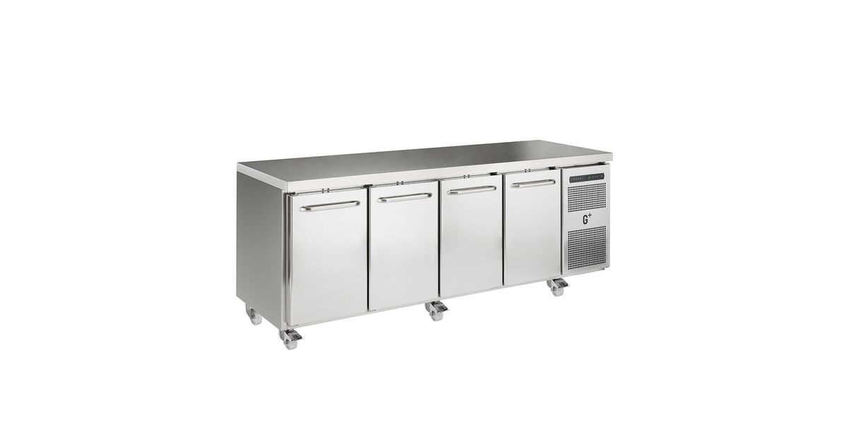 Gram Professional F4 668Ltr 4 Door Stainless Steel Freezer Prep Counter ...