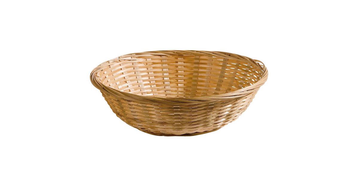 Signature Collection D1825 Wooden Round Display Basket Brown 230mm ...