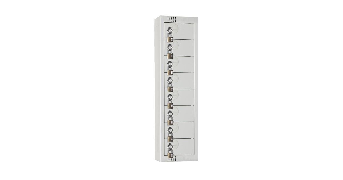 Elite Lockers CF754-PF Personal Effects Locker 8 Door Grey Padlock ...