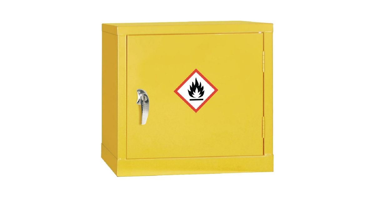 Elite Lockers CD999 Hazardous Substance Cabinet Single Door Yellow 5Ltr ...