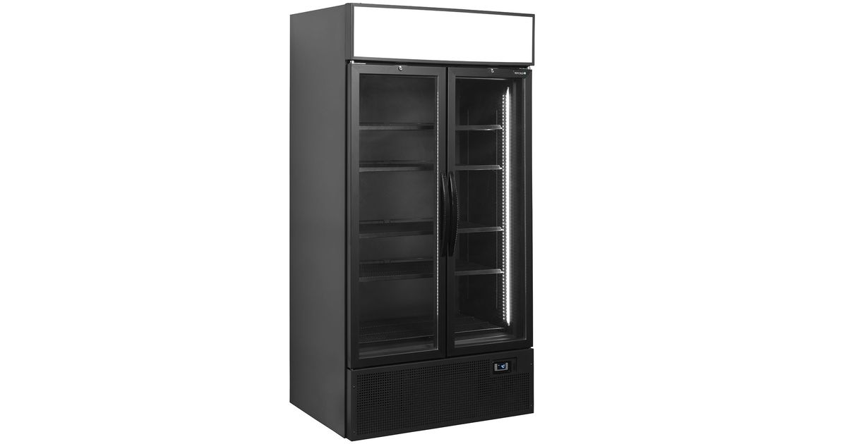Tefcold FSC890H BLACK 707 Ltr Upright Double Hinged Glass Door Black ...