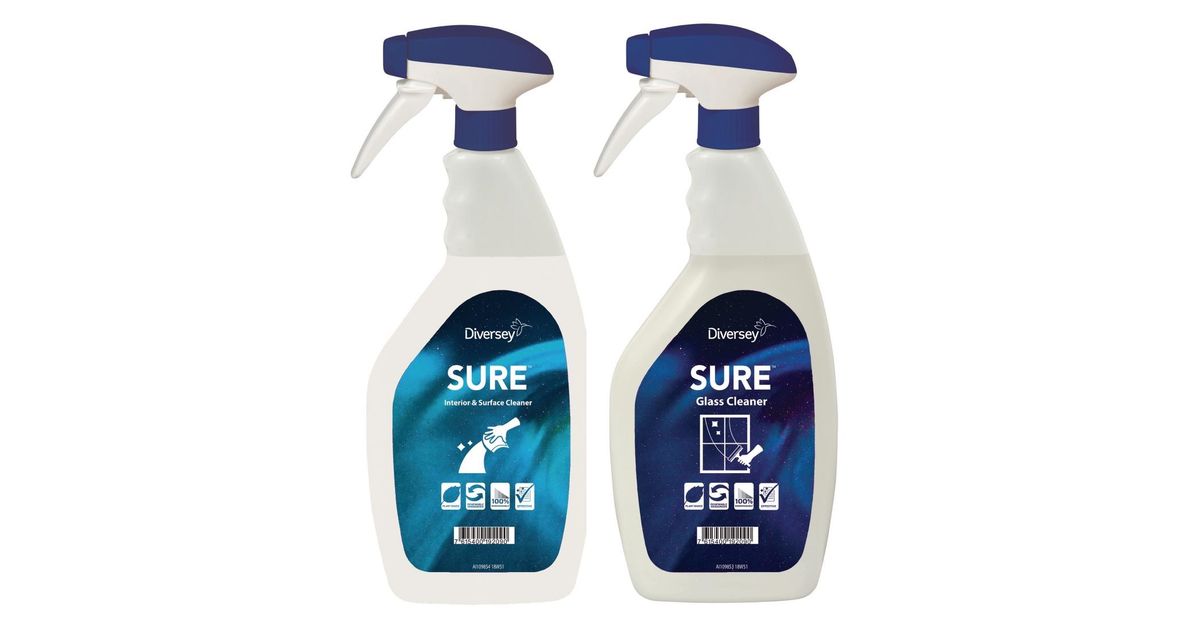 Diversey SURE FA401 Glass & Surface Cleaner Refill Bottles 750ml (Pack ...