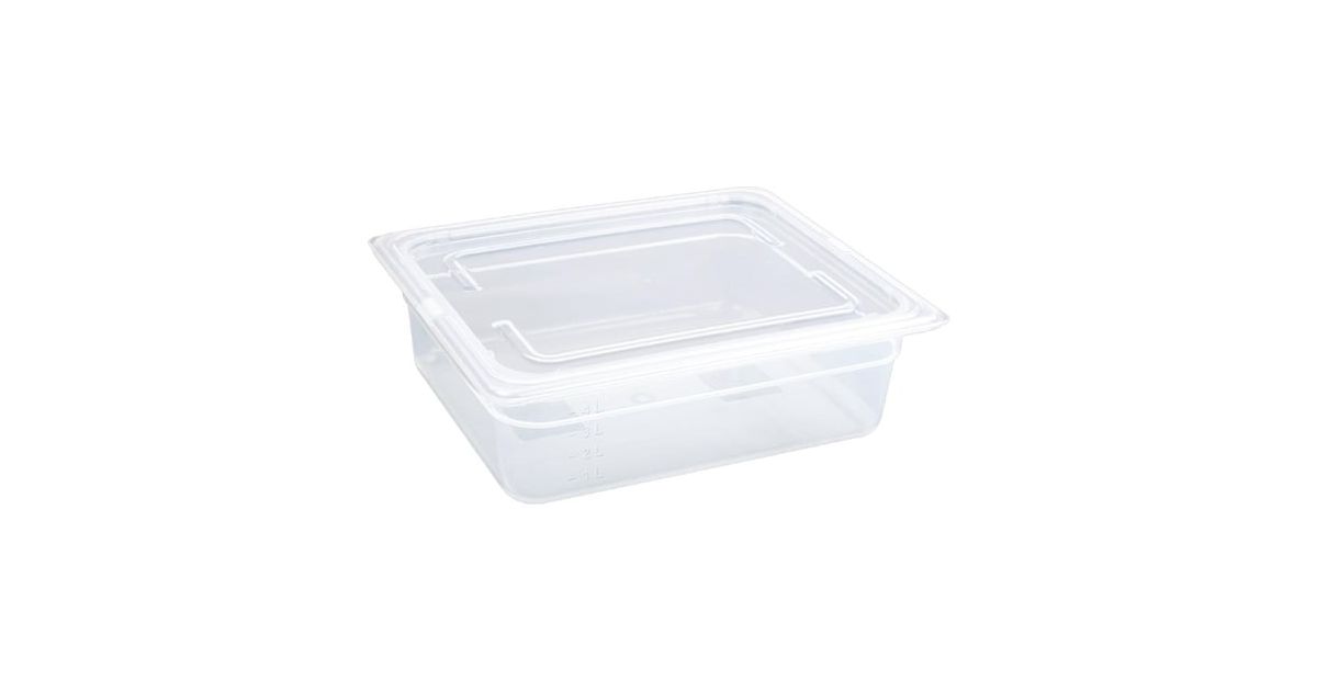 Vogue GJ515 Polypropylene 1/2 Gastronorm Containers with Lids 100mm ...