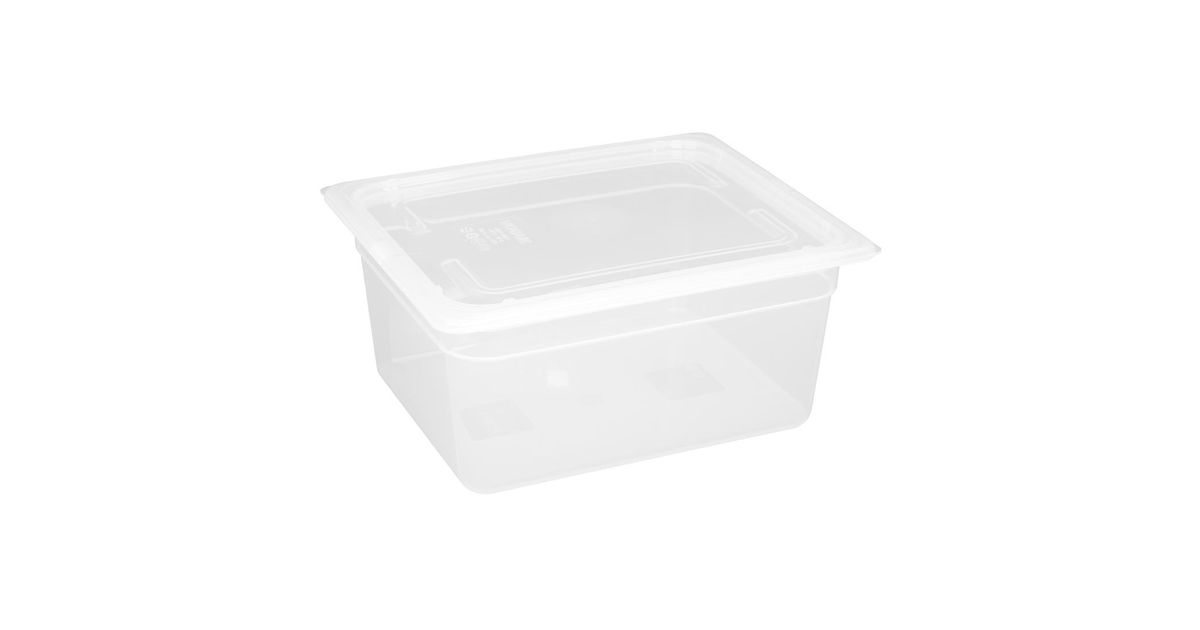 Vogue GJ516 Polypropylene 1/2 Gastronorm Container with Lid 150mm (Pack ...