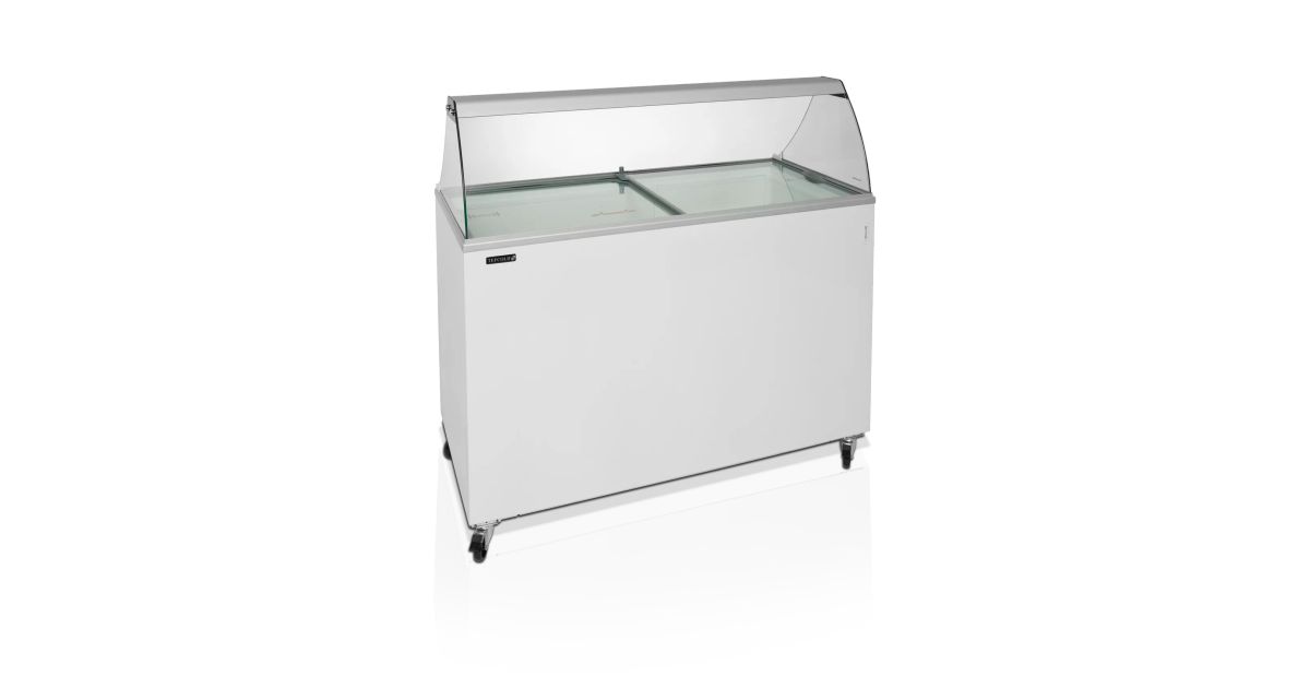 Tefcold IC400SC+CANOPY 10 x Napoli Pan White Curved Glass Ice Cream ...