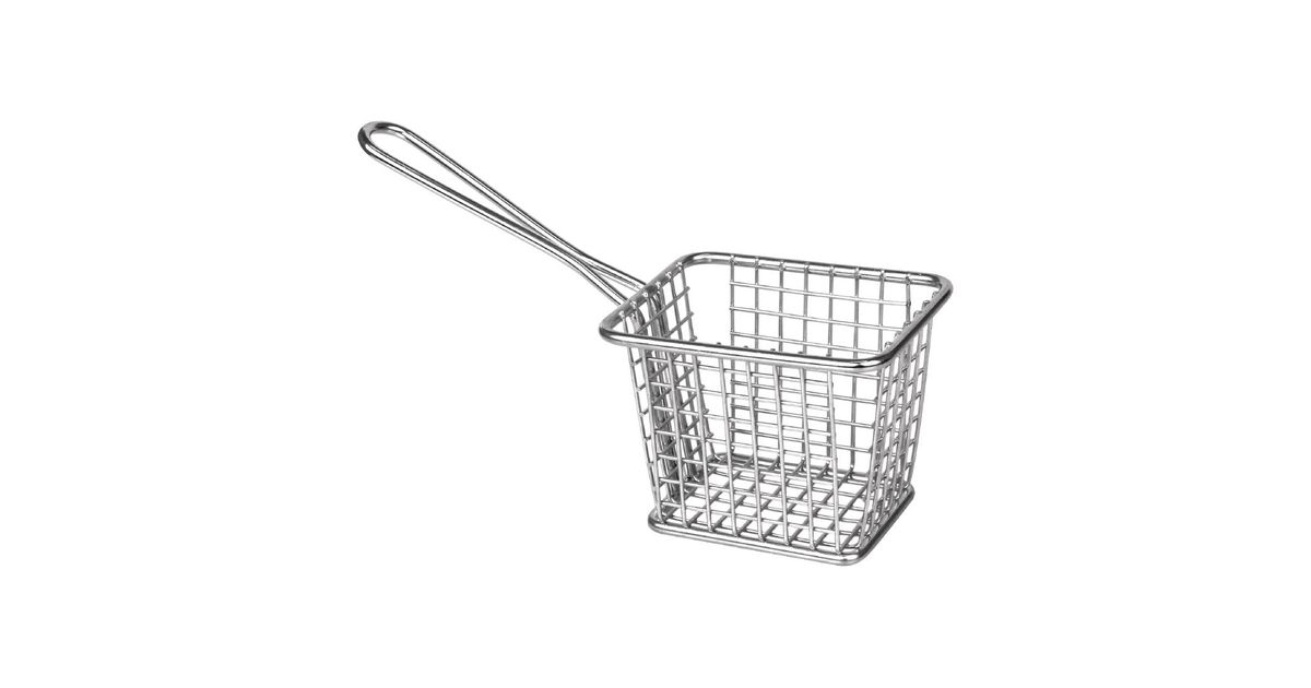 Olympia GG866 Stainless Steel Chip basket Square with handle Small ...