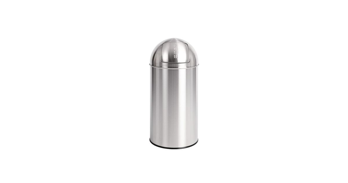 Bolero U803 Stainless Steel Push Top Bullet Bin Silver 40Ltr - Catering ...