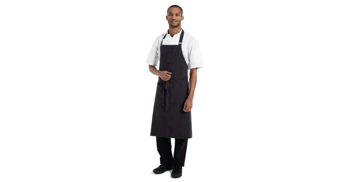 Chef Works Urban Rockford BB012 Canvas Bib Apron Steel Grey - Catering ...