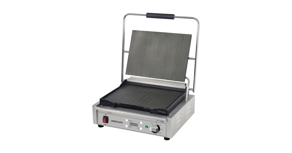 Mercury MEP-M-SATFF Electric Single Contact Panini Grill with Digital ...