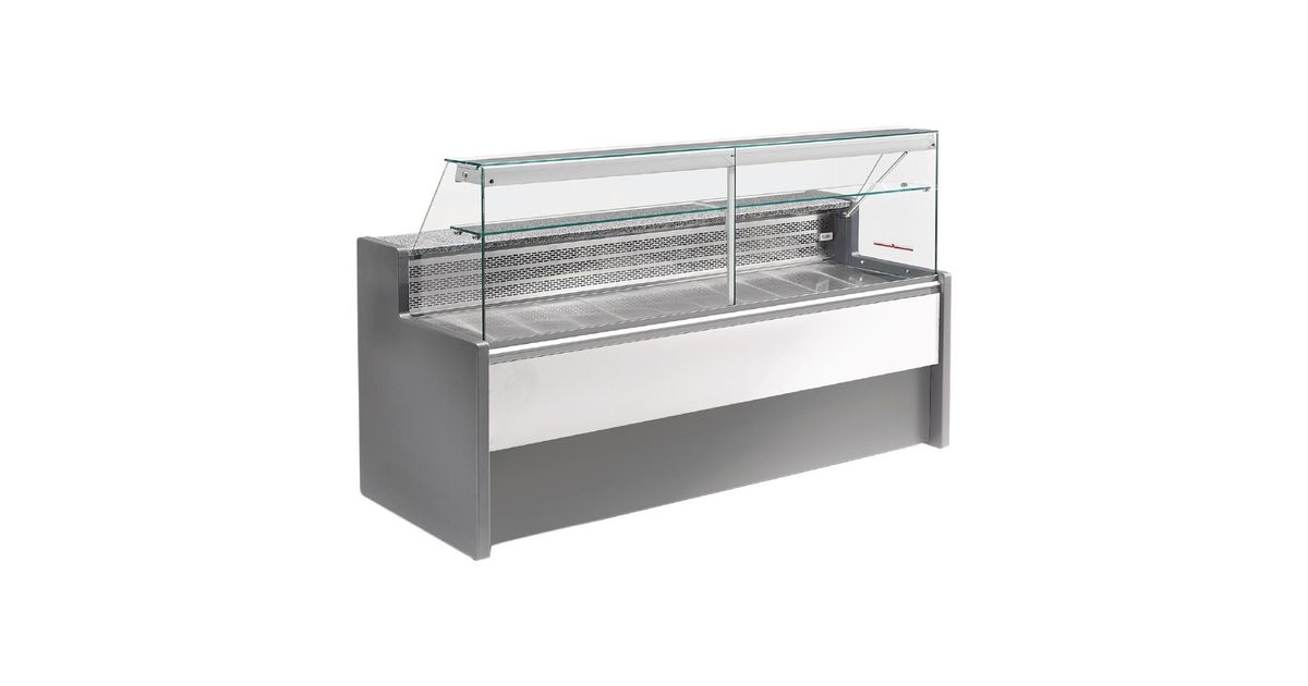 Zoin Tibet FP924-250 2500mm Wide Flat Glass Serve Over Counter Display ...
