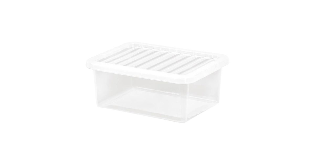 Wham Crystal FW887 Polypropylene Storage Box & Lid Clear 25 Ltr ...
