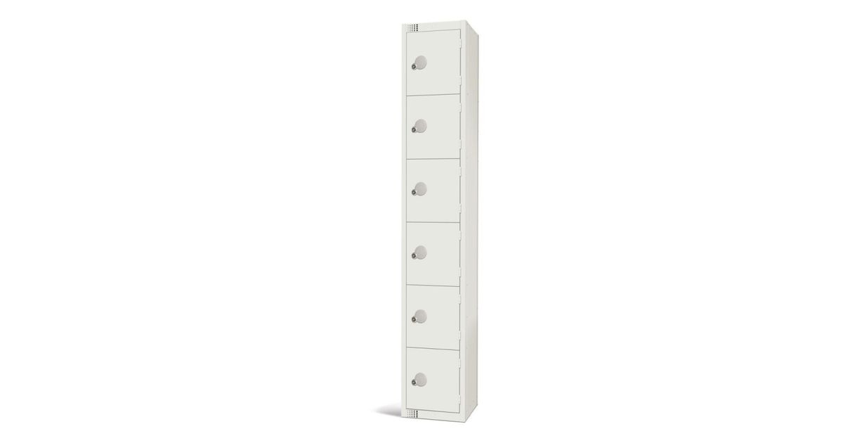 Elite Lockers GR314-C Six Door Camlock Locker White - Catering ...