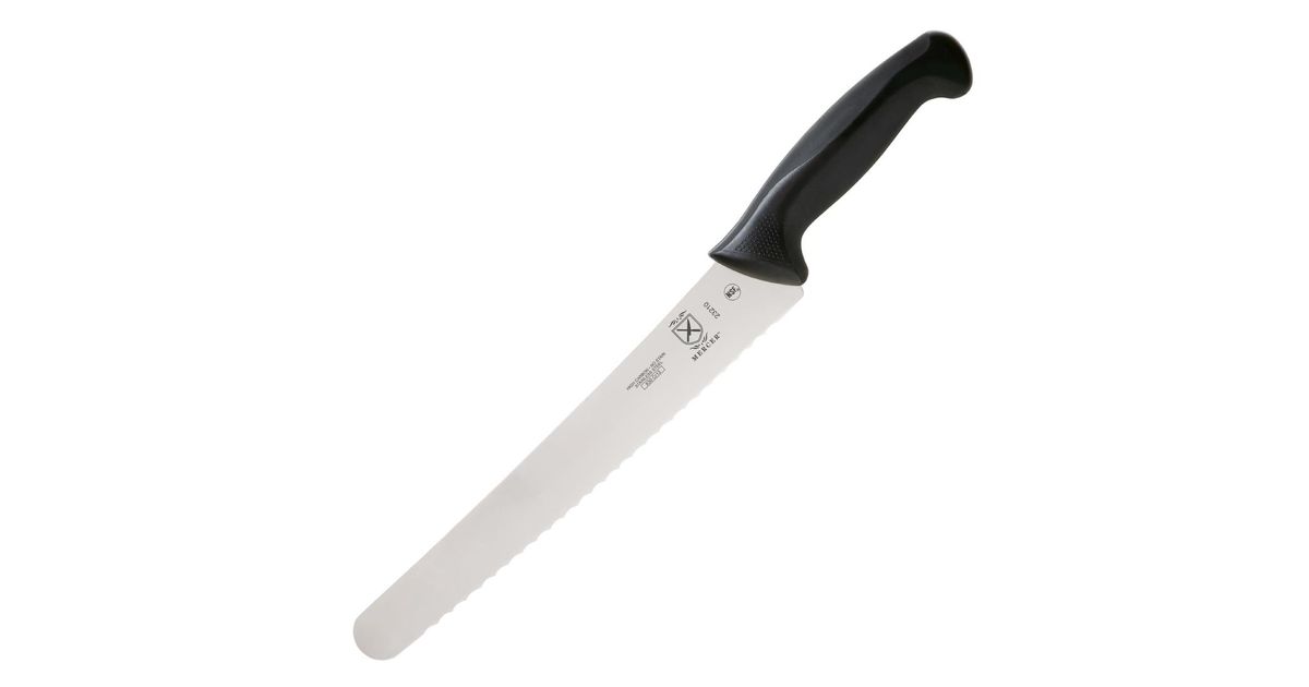 Mercer Culinary Millennia FW733 Wide Bread Knife Black 10" - Catering ...