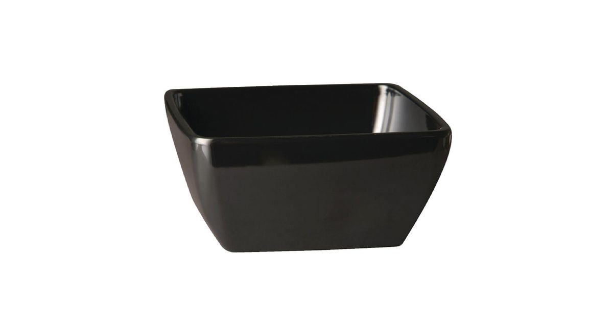 APS Pure GF139 Melamine Black Square Bowl 250mm - Catering Appliance ...