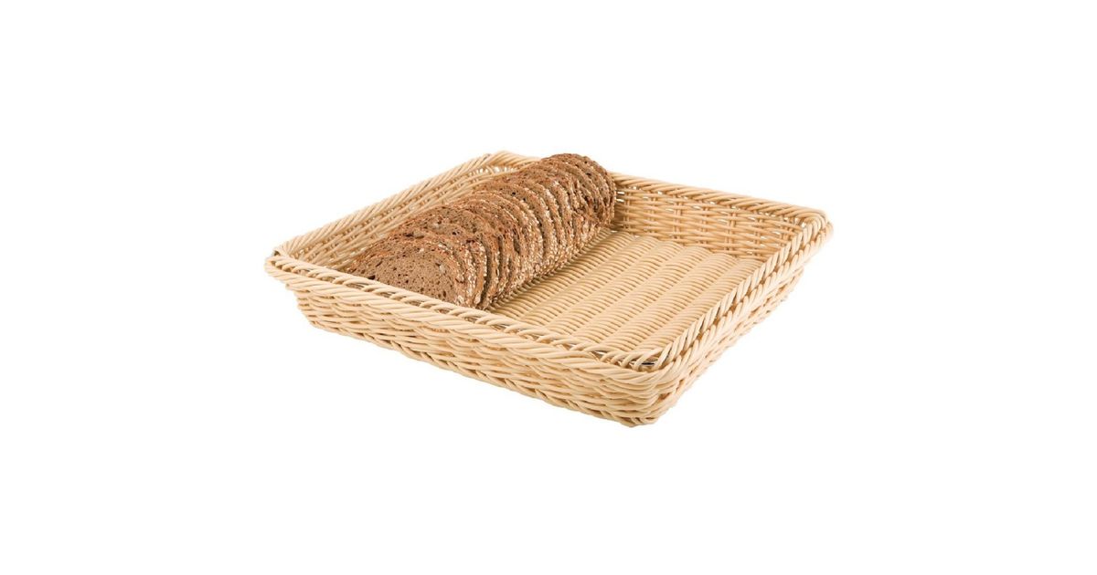 APS CF303 Polypropylene Rattan Bread Basket Natural 1/2GN - Catering ...