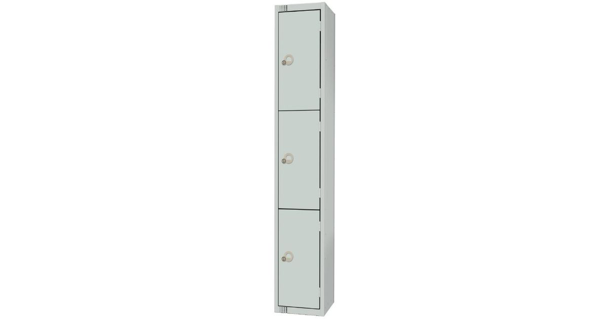 Elite Lockers W961-C Three Door Camlock Locker Grey - Catering ...