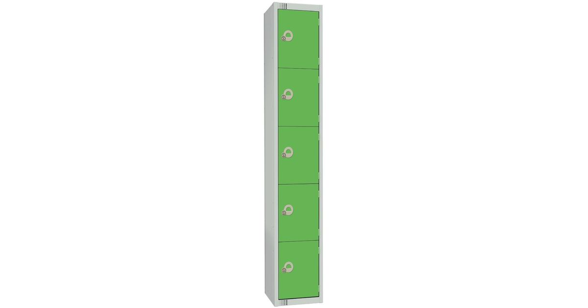 Elite Lockers CG614-CL Five Door Manual Combination Locker Locker Green ...