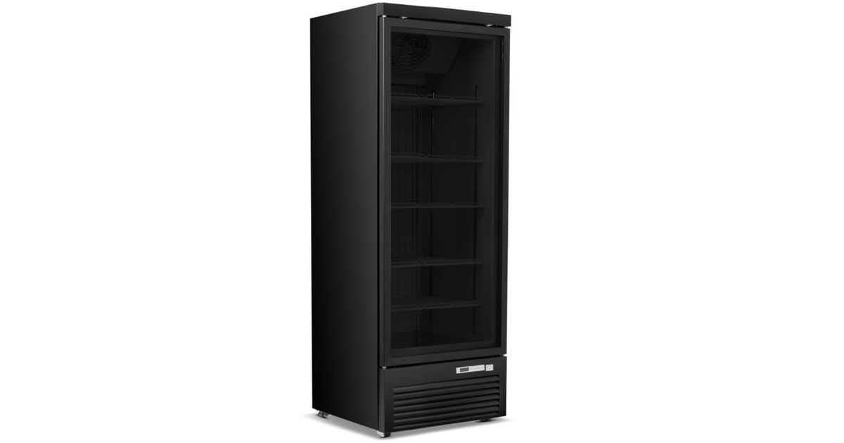 Blizzard BMC1 614 Ltr Upright Single Glass Door Black Display Fridge ...
