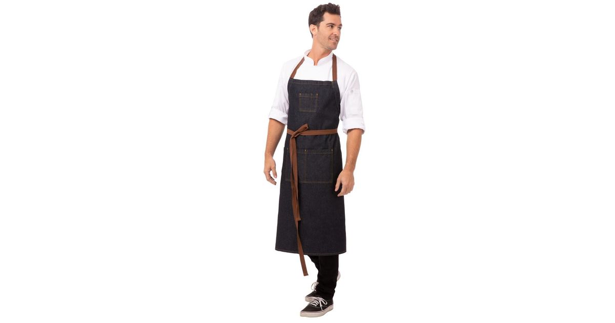 Chef Works Urban Memphis B341 Bib Apron Indigo - Catering Appliance ...