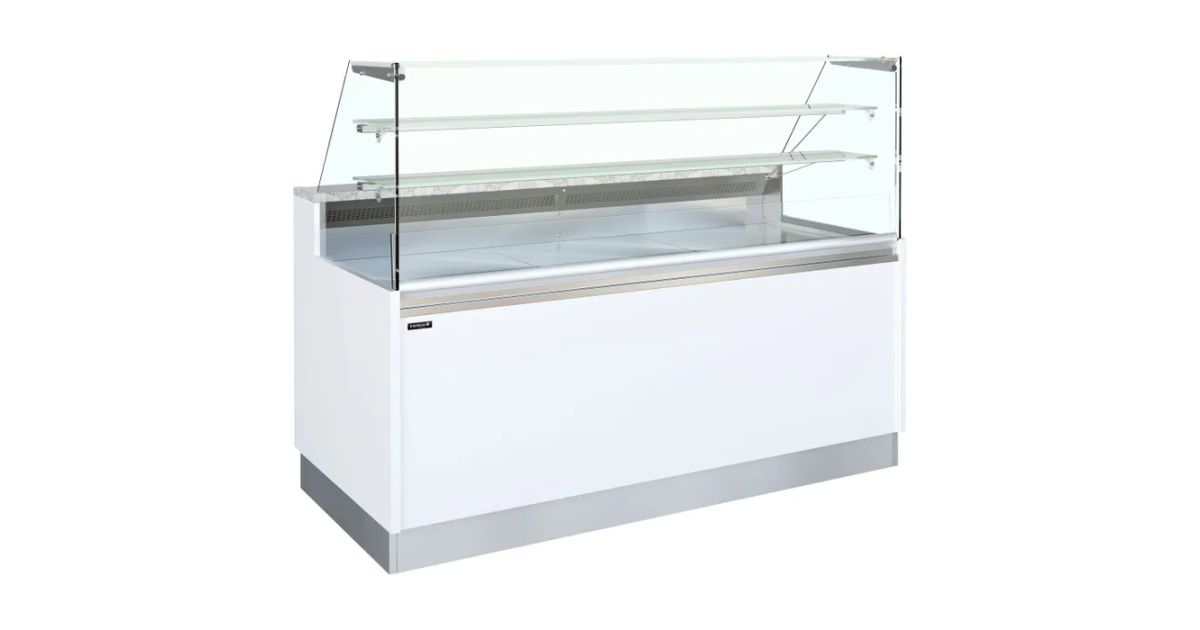 Tefcold BELLINI >1700mm Wide Flat Glass Serve Over Display Counters