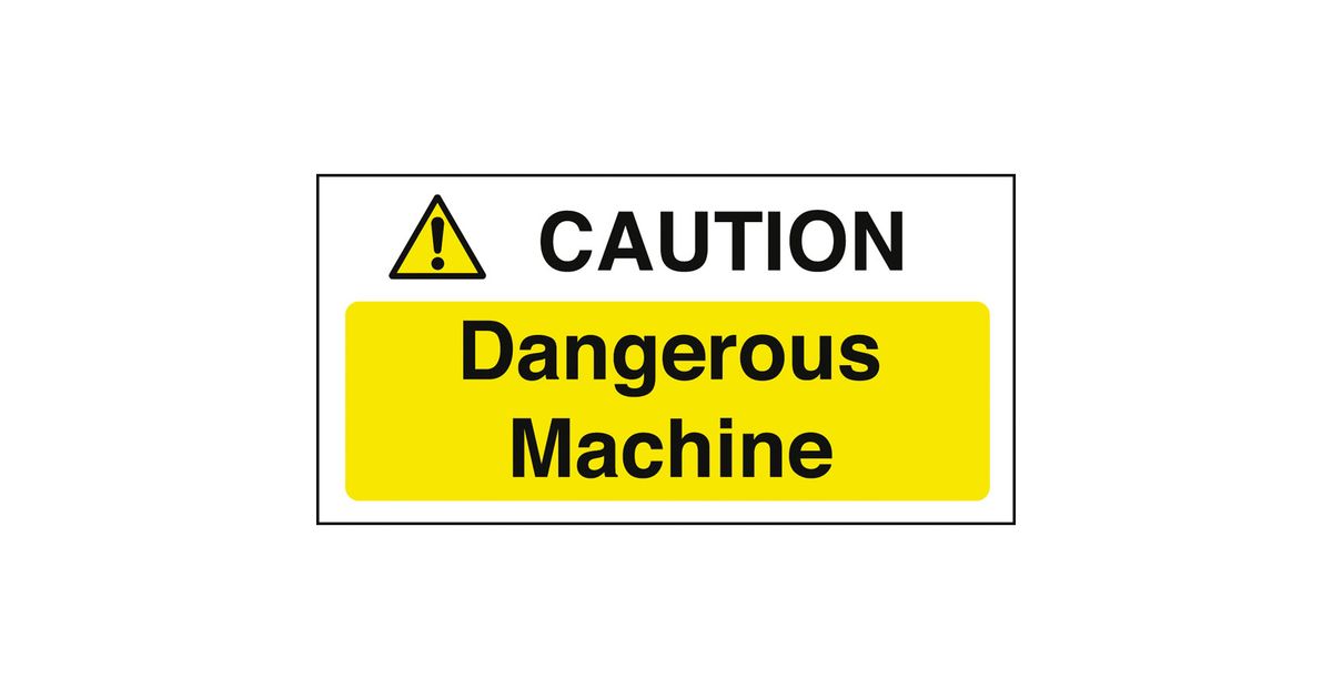 Mileta EA179 Dangerous Machine Sign Self-Adhesive - Catering Appliance ...