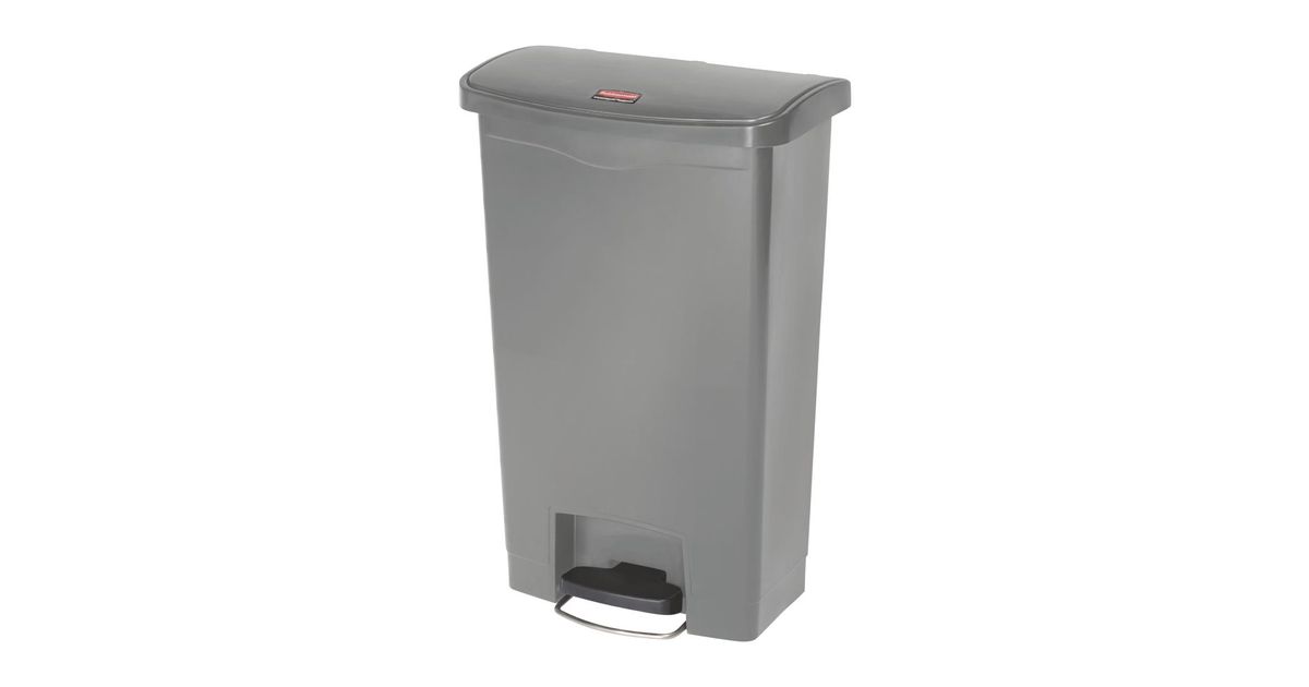Rubbermaid Slim Jim DY115 Front Step-On Pedal Bin Grey 50 Ltr ...