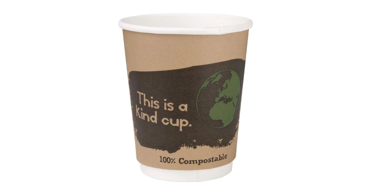 Fiesta Compostable DY984 Double Wall Coffee Cups Brown,Green & Black ...