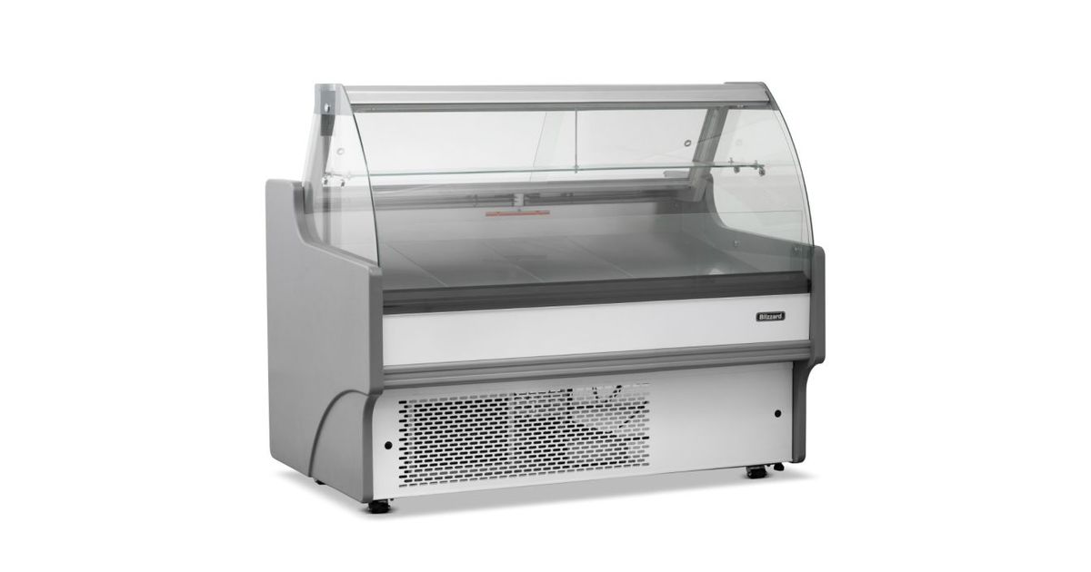 Blizzard BCG130WHV2 1330mm Wide Curved Glass Serve Over Counter Display ...