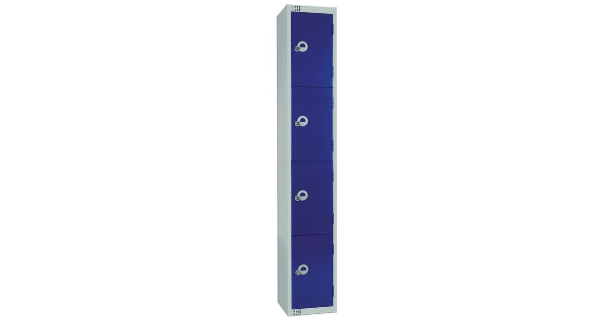 Elite Lockers W977-C Four Door Camlock Locker Blue - Catering Appliance ...