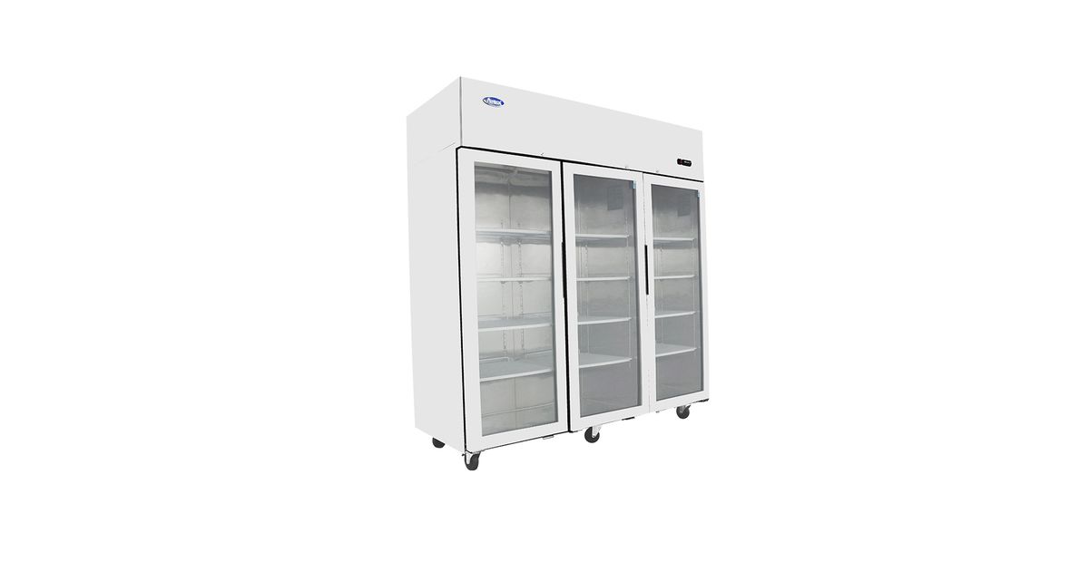 Atosa YCF9409GR 1390 Ltr Upright Triple Hinged Glass Door Stainless ...