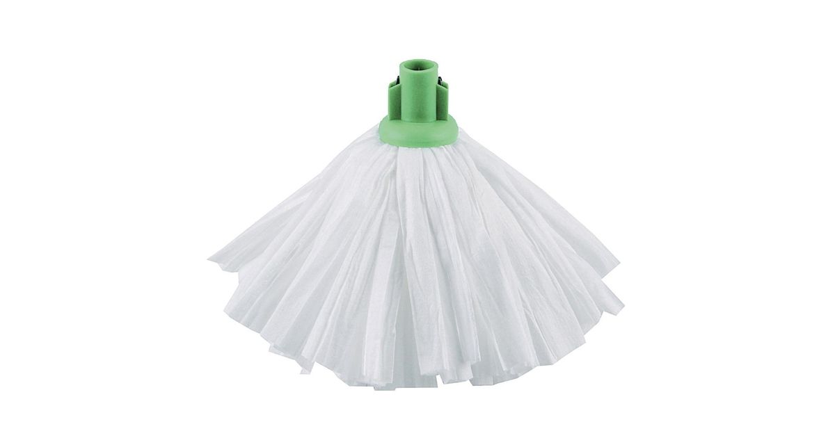 Jantex GK871 Standard Big White Socket Mop Head Green - Catering Appliance Superstore