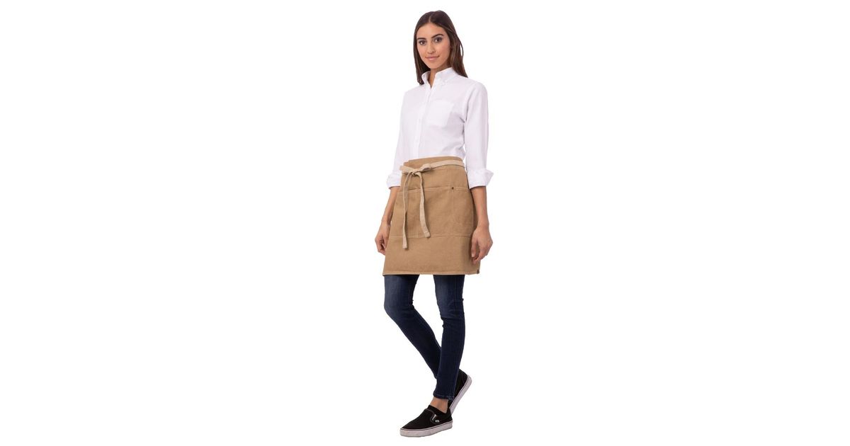 Chef Works Urban Austin BB019 Waist Bistro Apron Short Denim Beige ...