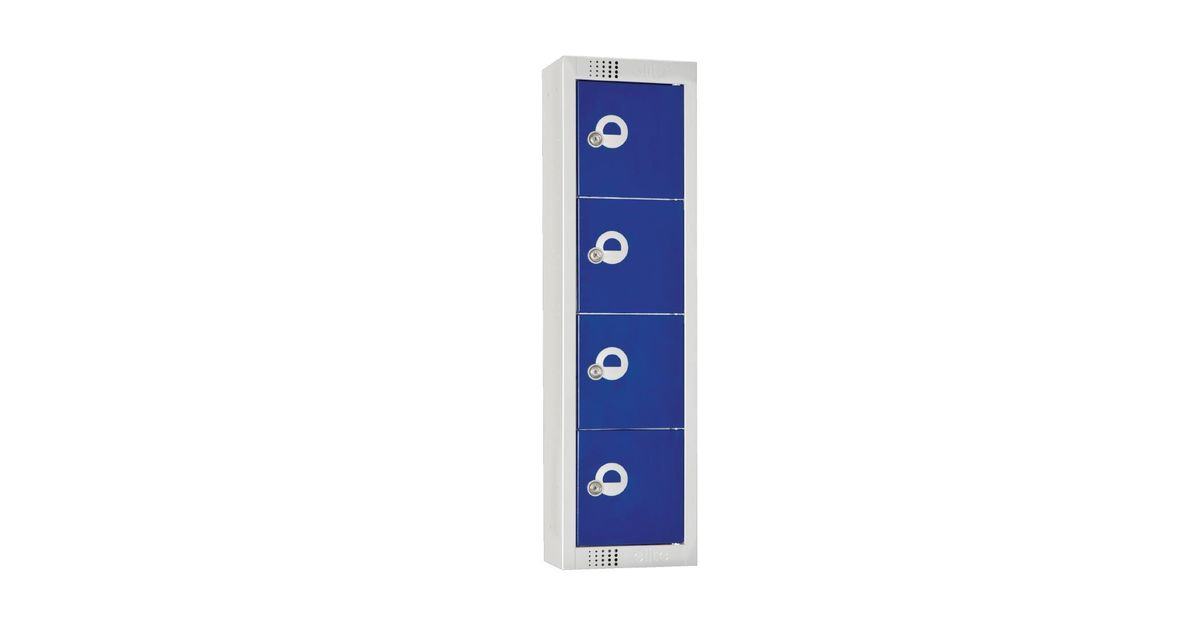 Elite Lockers CF751-PF Personal Effects Locker 4 Door Blue Padlock ...