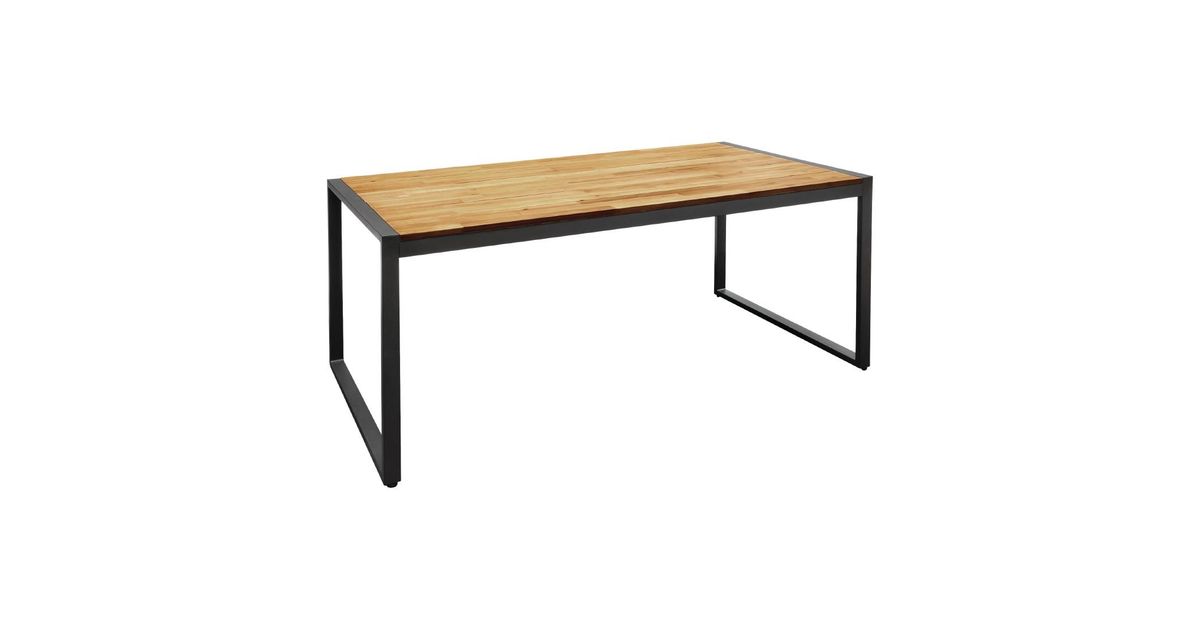 Bolero DS157 Acacia Wood & Powder-Coated Steel Rectangular Table 1800mm ...