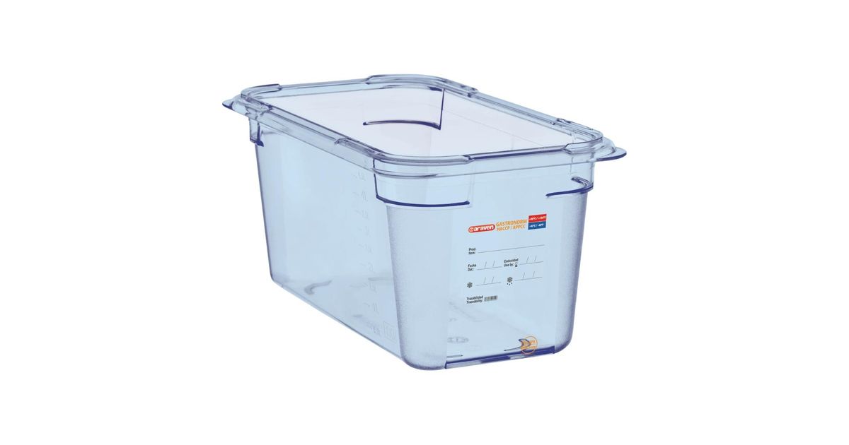 Araven GP580 ABS Food Storage Container Blue 1/3GN 150mm - Catering ...