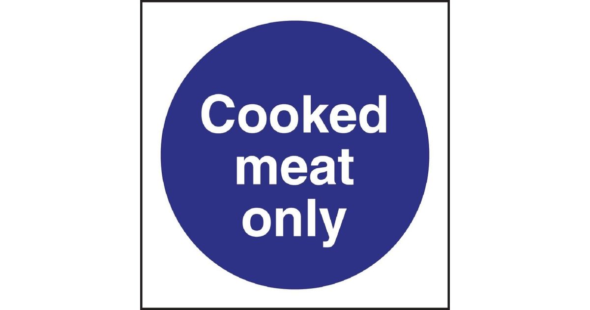 Vogue L959 Cooked Meat Only Sign Self-Adhesive - Catering Appliance ...