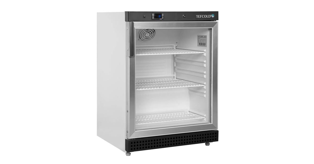 Tefcold UR200G 136 Ltr Undercounter Single Glass Door White Display ...