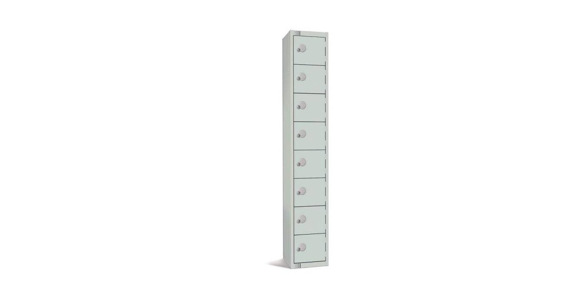 Elite Lockers CE105-PS Eight Door Padlock Locker with Sloping Top Grey ...