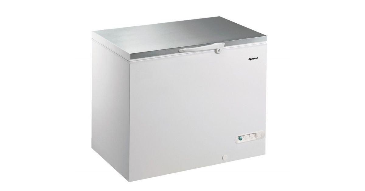 Gram CF 35 S 347 Ltr White Chest Freezer With Stainless Steel Lid ...