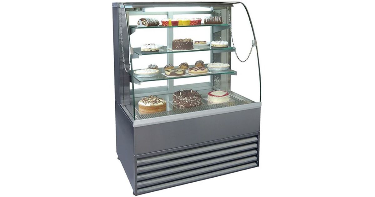 Frost-Tech P75-100 1000mm Wide Curved Glass Patisserie Serve Over ...