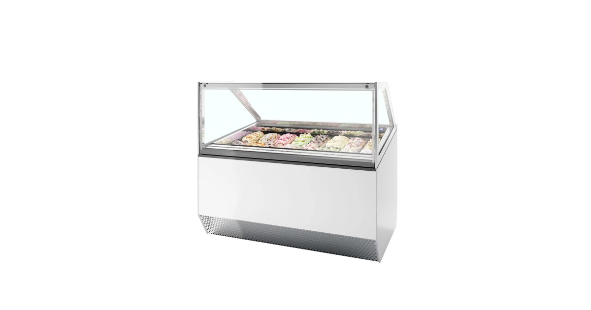Tefcold MILLENNIUM ST16 16 x Napoli Pan White Flat Glass Ice Cream ...