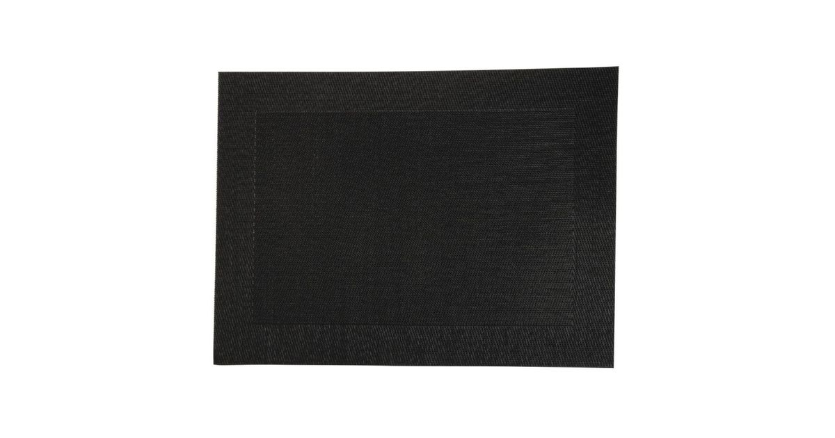 Non Branded GG042 Woven PVC Black Table Mat - Catering Appliance Superstore